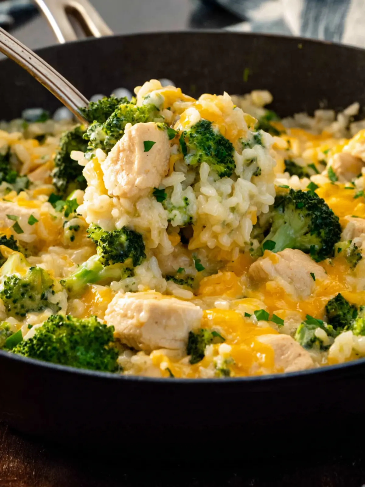 Easy One Pot Cheesy Chicken Broccoli and Rice Casserole